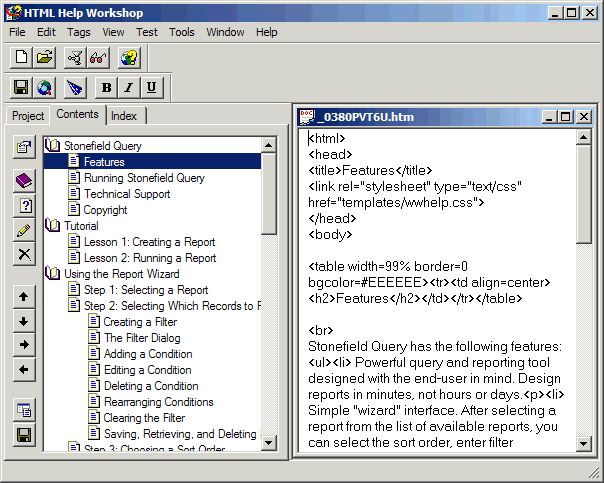 Creating a Help File - Stonefield Query SDK